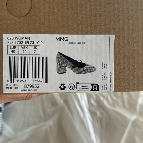 Mango | Shoes | Mango Rhinestone Mary Jane Block Heel | Poshmark